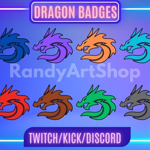 Twitch Dragon Sub Badge, Subscriber Badge, Twitch Emotes, Tier Badge ...