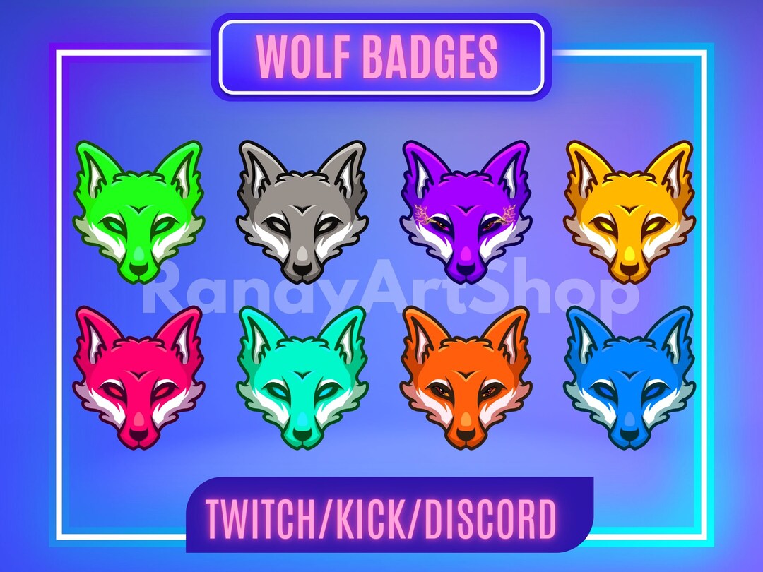 Twitch Wolf Badges | Sub & Bit Badges | Wolf-themed Sub Badges | Animal ...