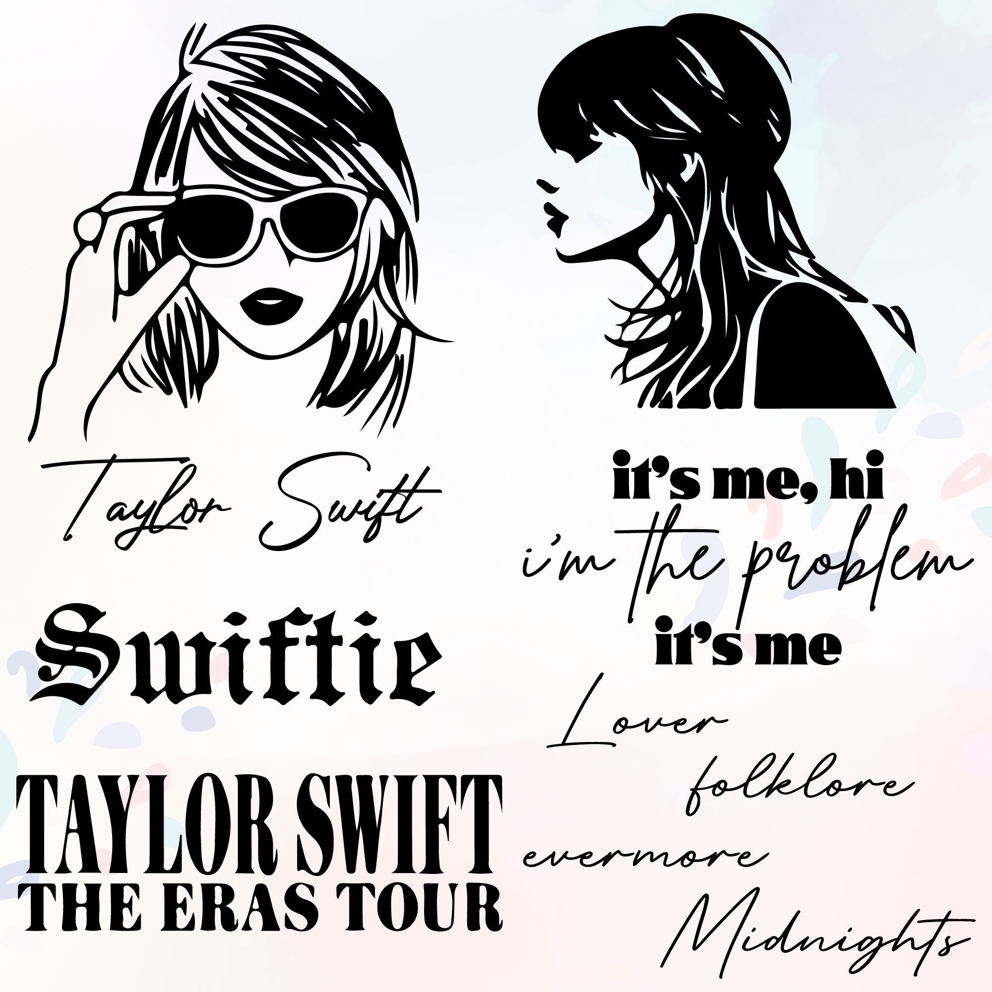 Taylor Swift Svg Bundle, Swiftie Svg, Eras Tour Svg, Swift Album Names ...