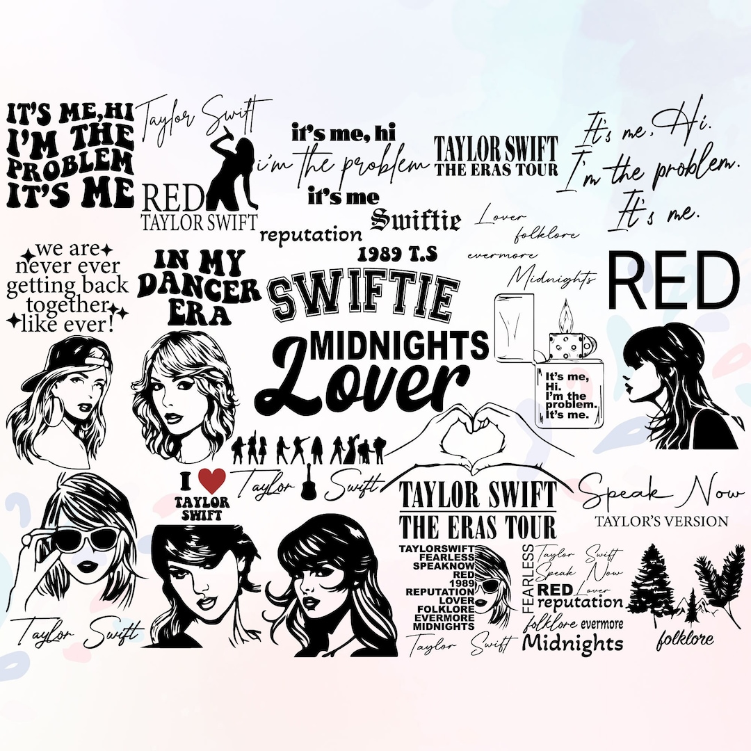 Taylor Swift Svg Bundle, Swiftie Svg, Eras Tour Svg, Swift Album Names ...