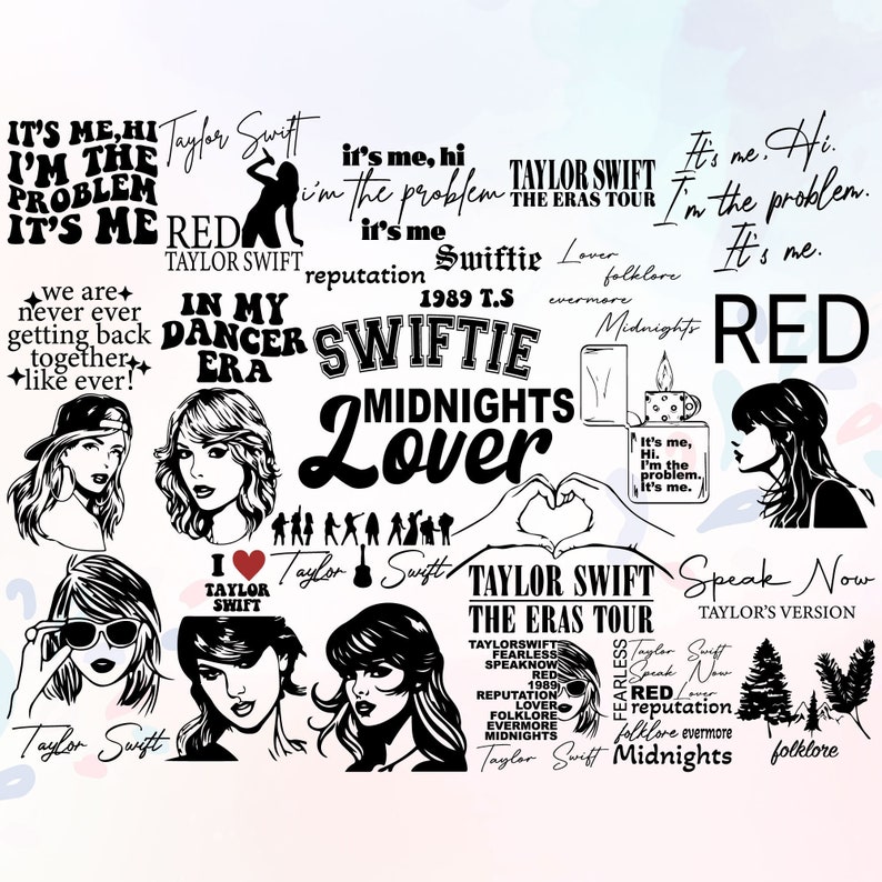 Taylor Swift Svg Bundle, Swiftie Svg, Eras Tour Svg, Swift Album Names ...