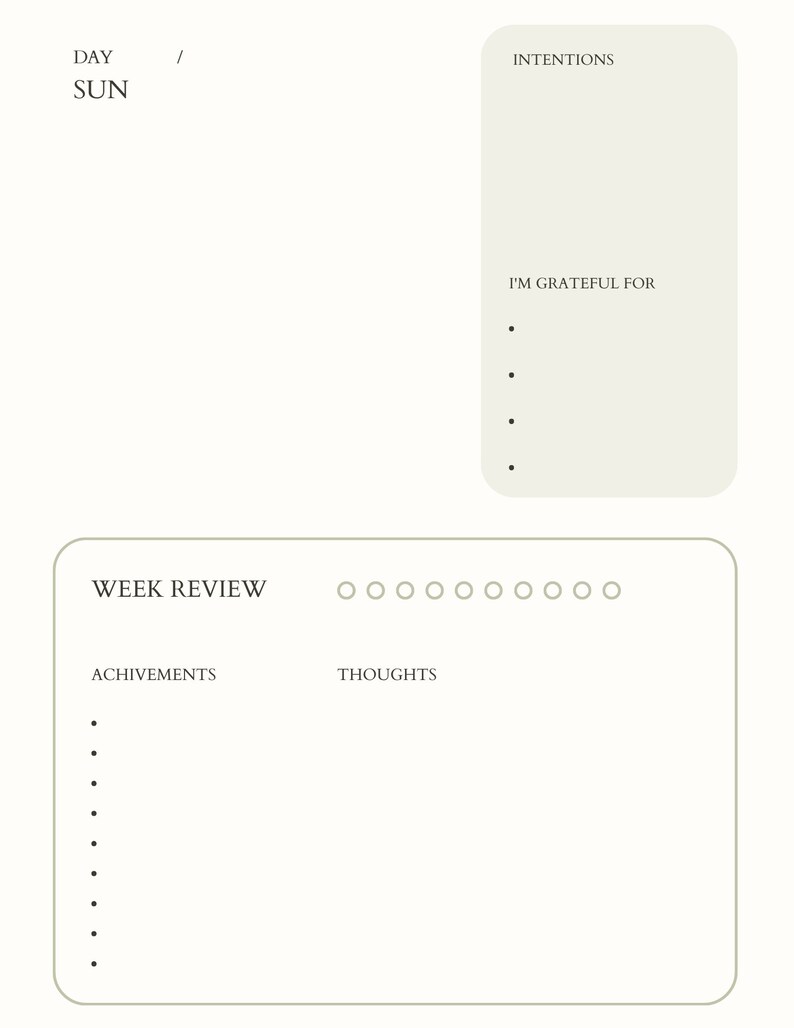 Simple Weekly Planner - Etsy