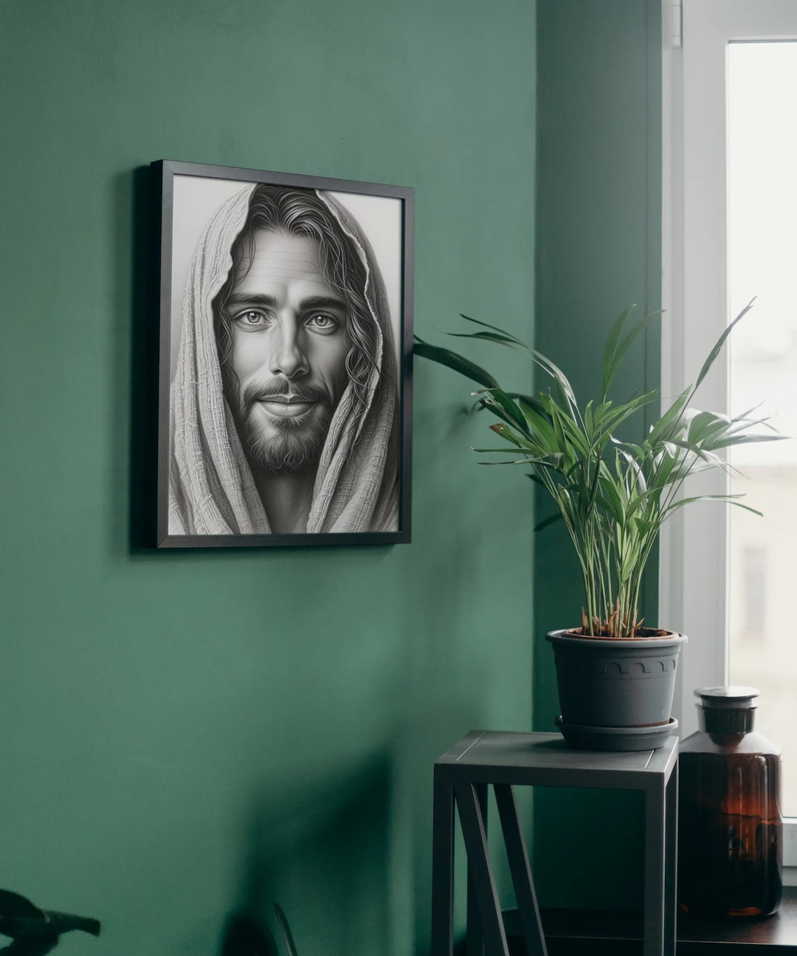 Glimmer of Hope: Pencil Sketch Style Christ Portrait, Digital Download ...