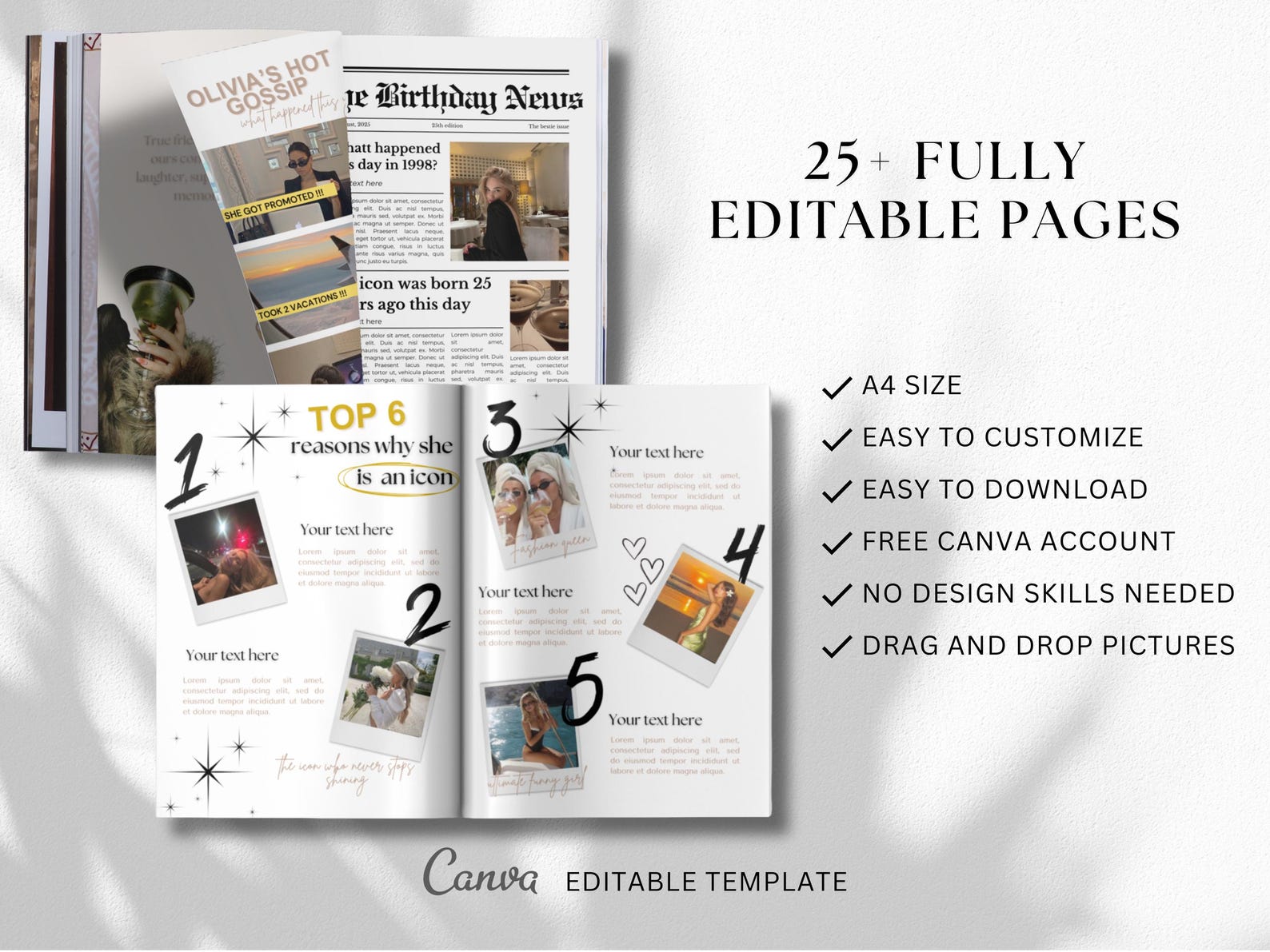 Personalized Magazine Template for Best Friend Customizable Magazine ...