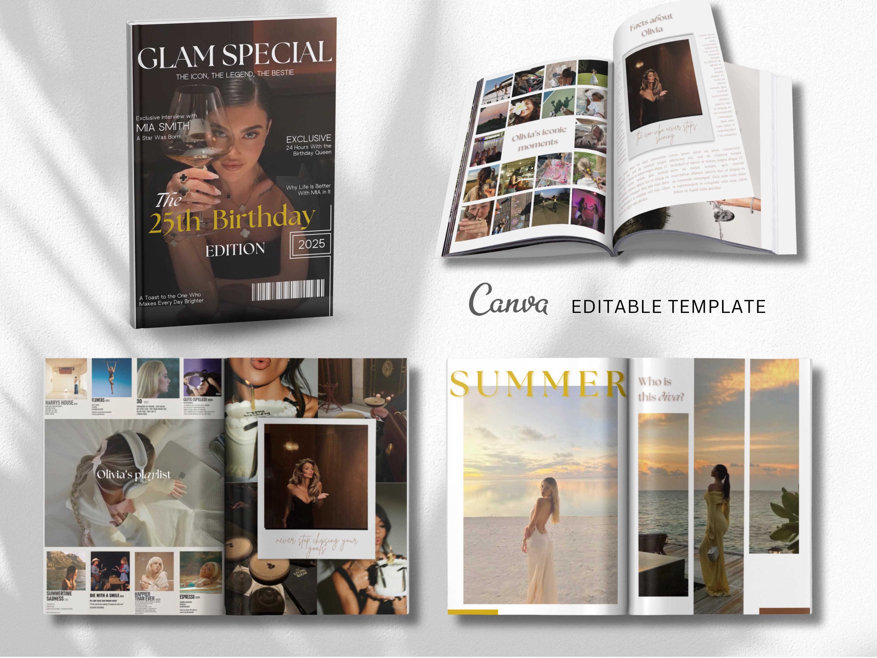 Personalized Magazine Template for Best Friend Customizable Magazine ...