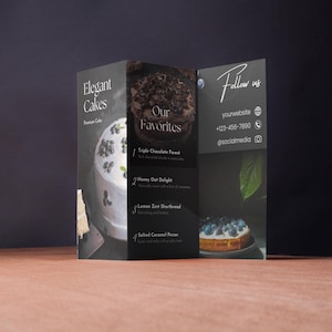 Cake Business Brochure Template Canva Bakery Menu Price List Pastry ...