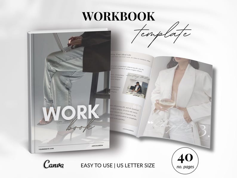Coaching Workbook Template Canva | 40 Page Editable Ebook for Coaches ...