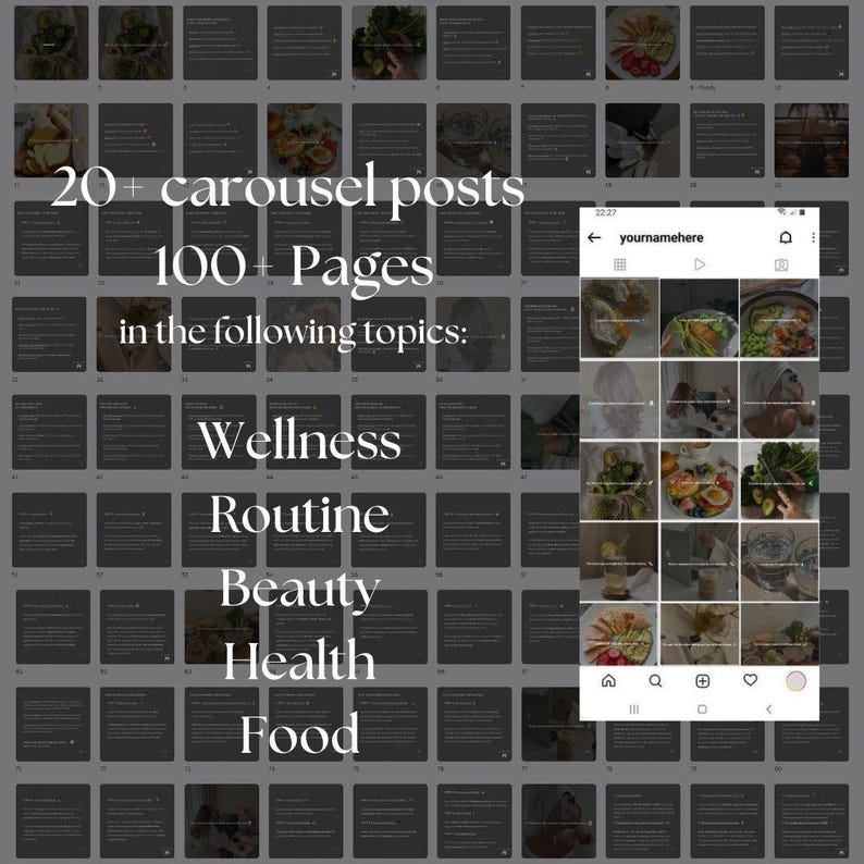 Social Media Carousel Templates Self-care Health Wellness Dark ...