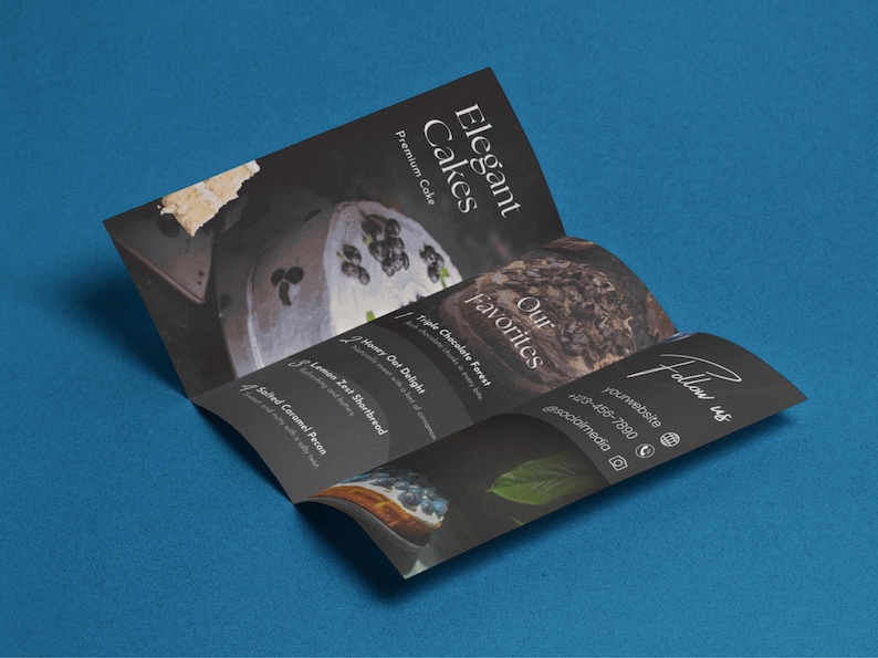 Cake Business Brochure Template Canva Bakery Menu Price List Pastry ...