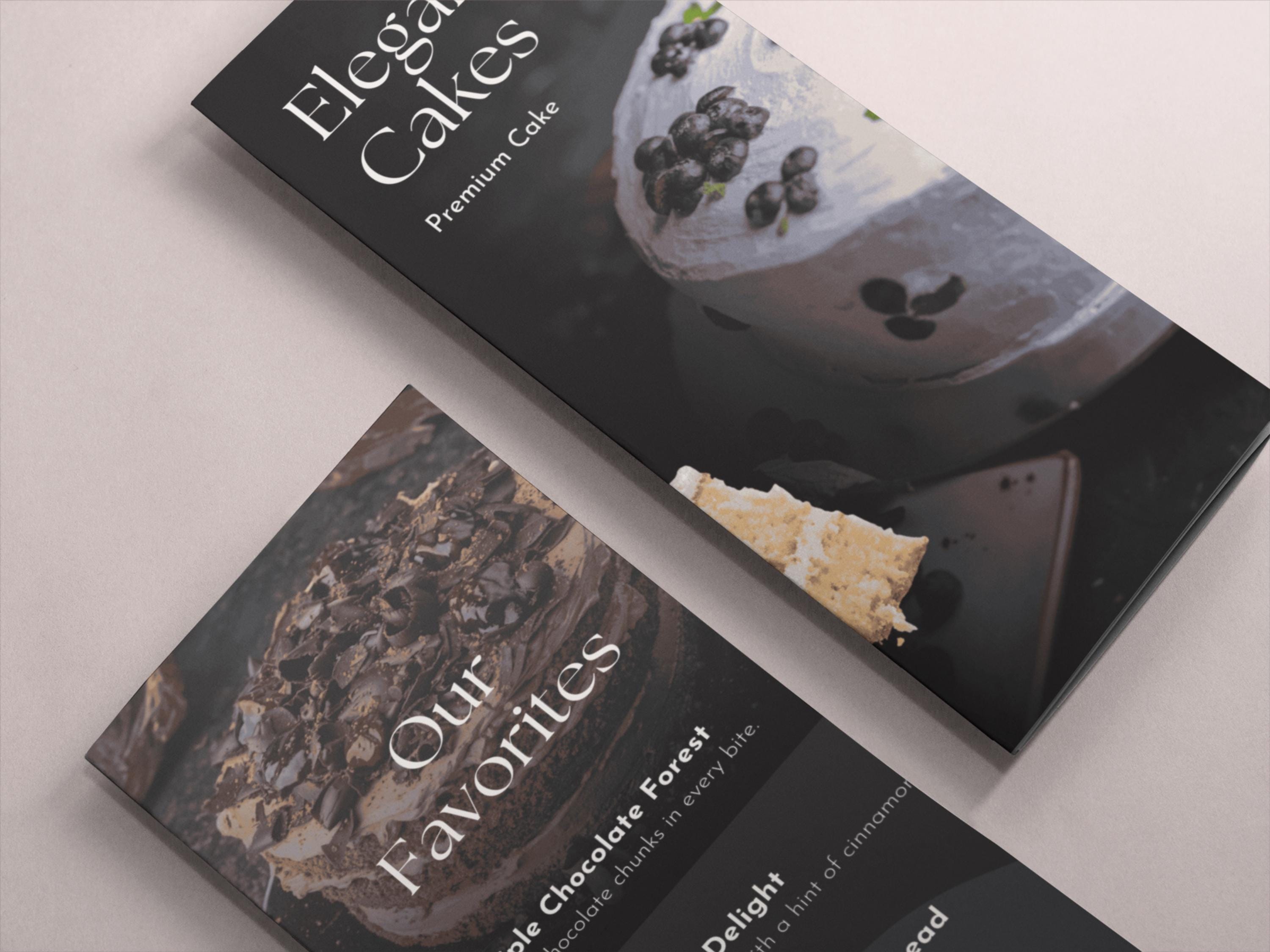 Cake Business Brochure Template Canva Bakery Menu Price List Pastry ...