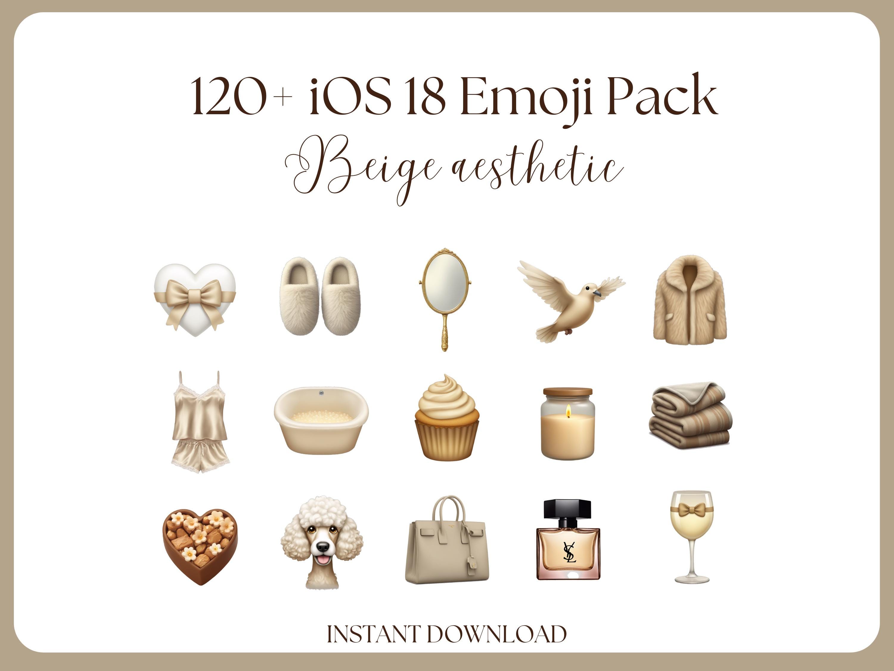 Ios 18 Beige Aesthetic Emoji Sticker Pack Beige Emoji Aesthetic ...