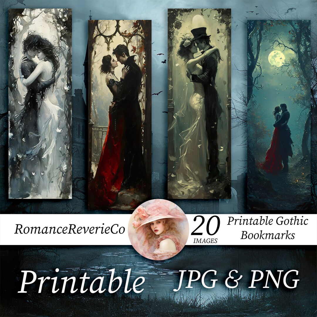 Gothic Printable Bookmark Collection Perfect Gift for Book Lovers - Etsy