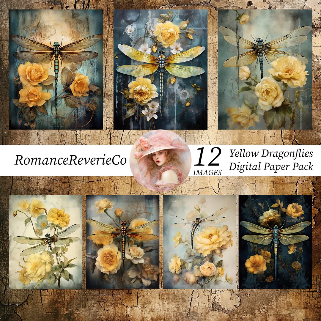 Shabby Chic Dragonfly Ephemera Junk Journal Kit - Etsy