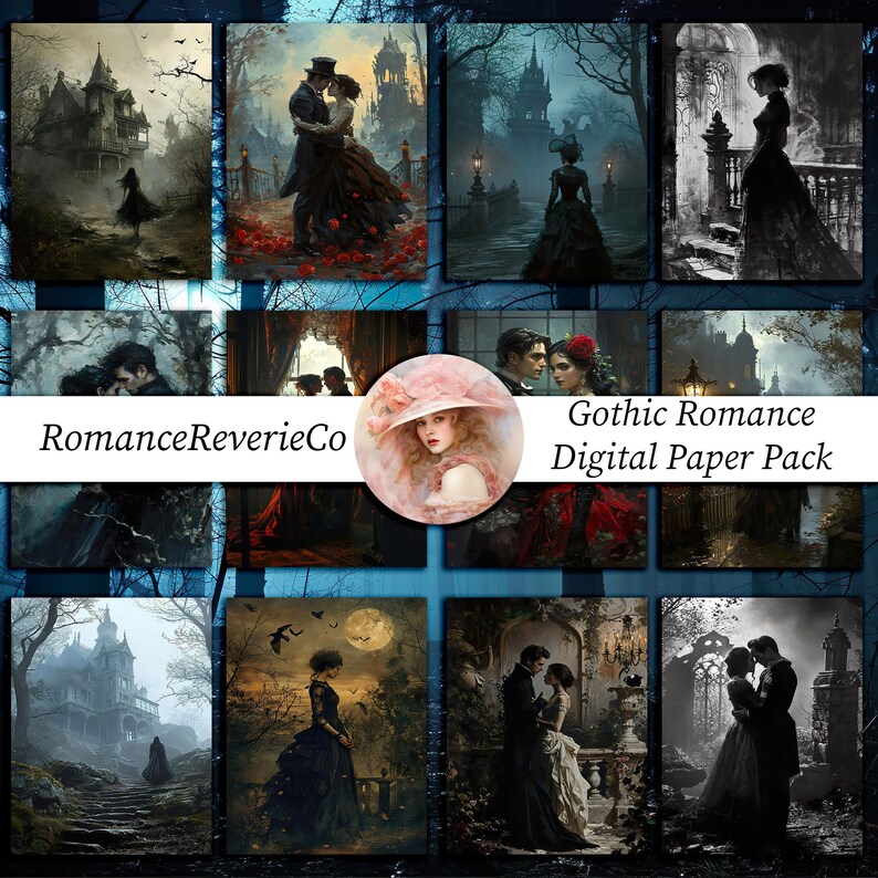 Dark Romance Printable Junk Journal Kit, Gothic Romance, Goth Ephemera ...