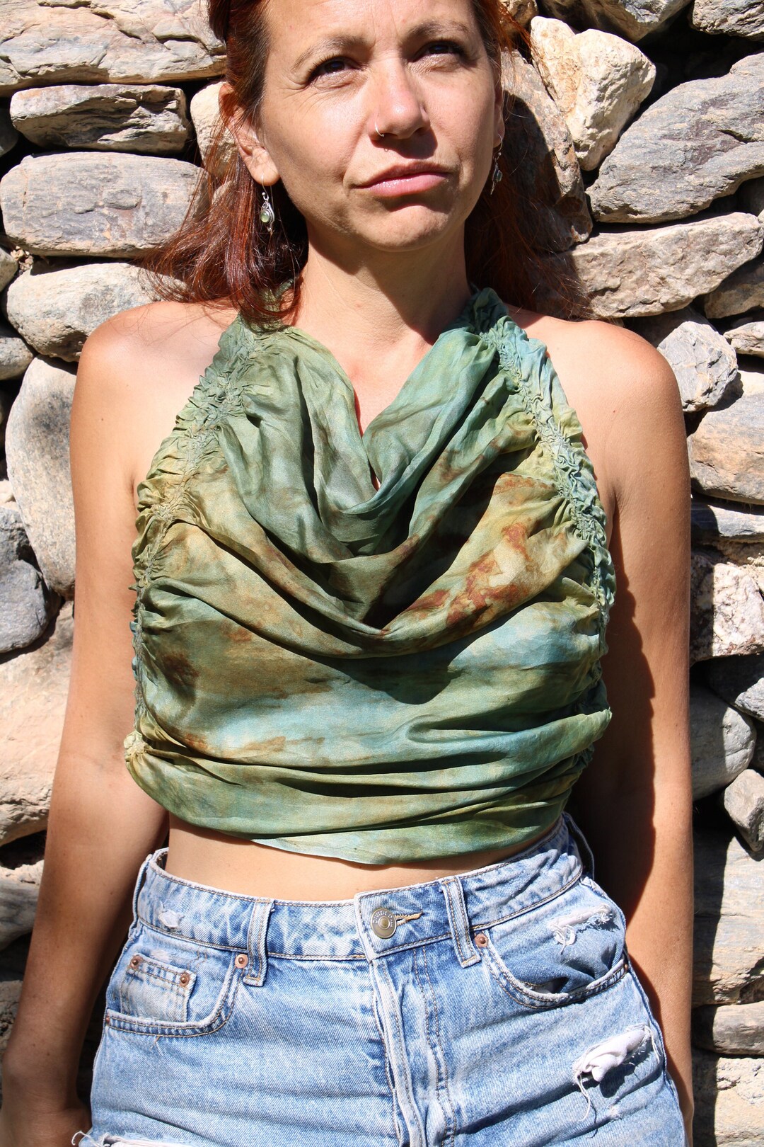 Crop Top Open Back Silk Top Seamless Top Galaxy Top - Etsy