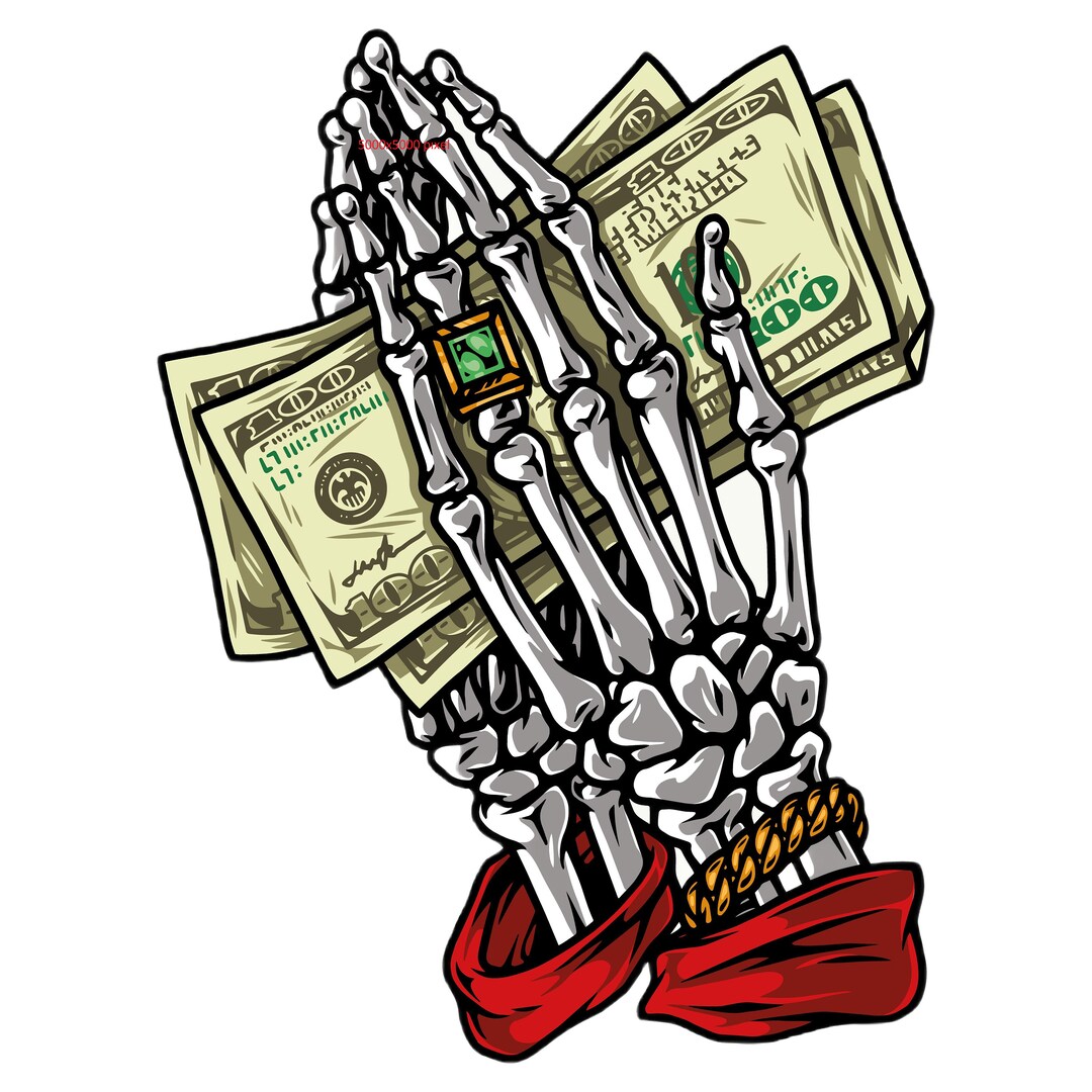 Skeleton Money Png,skeleton,fingers,green Ring,digital Download ...