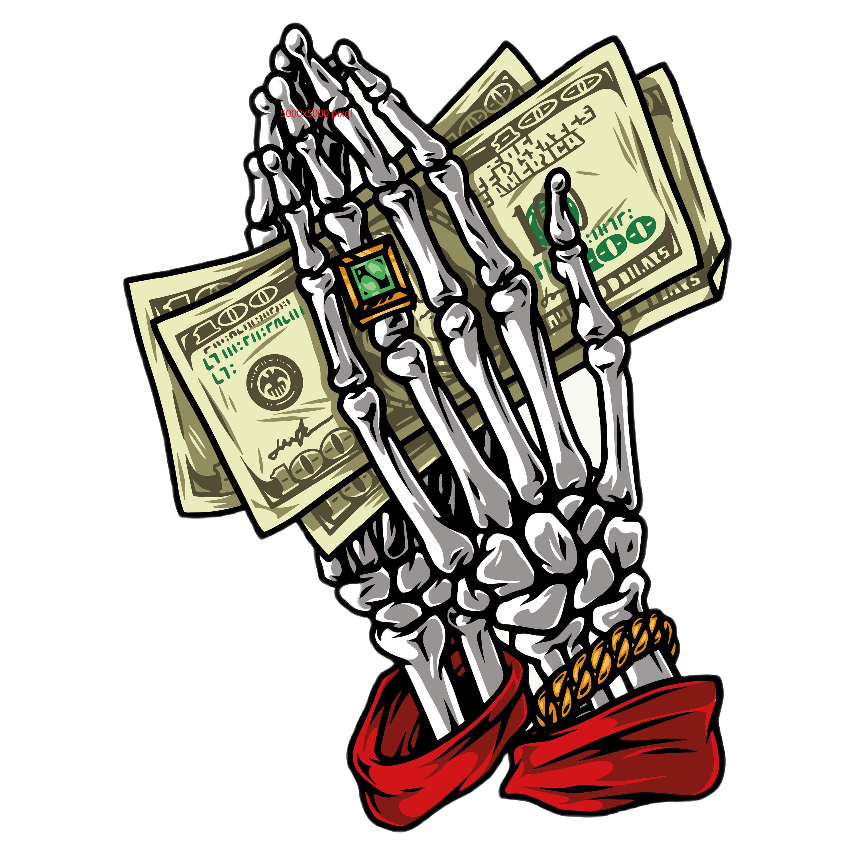 Skeleton Money Png,skeleton,fingers,green Ring,digital Download ...