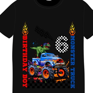 T Rex Birthday Png,monster Truck Png,flaming Truck,colorful Watercolor ...