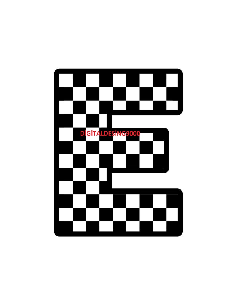 Racing Checkered Alphabet and Numbers Svg Png Bundle,checkered Letters ...