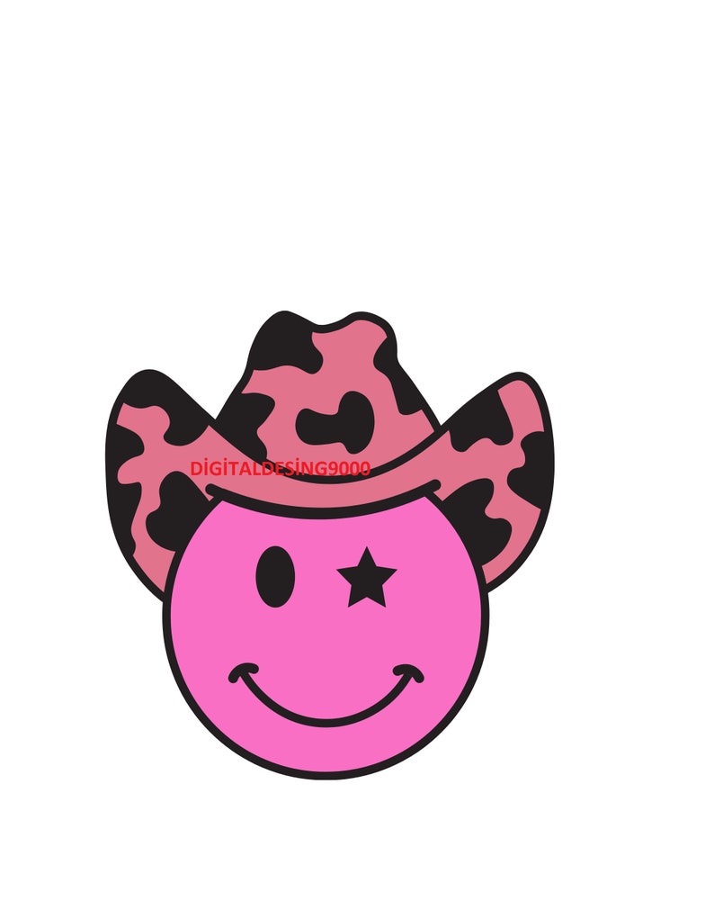 Cowboy 9 Png File Bundle,pink Cowboy Hat,smiley Faces,wild West,skull ...