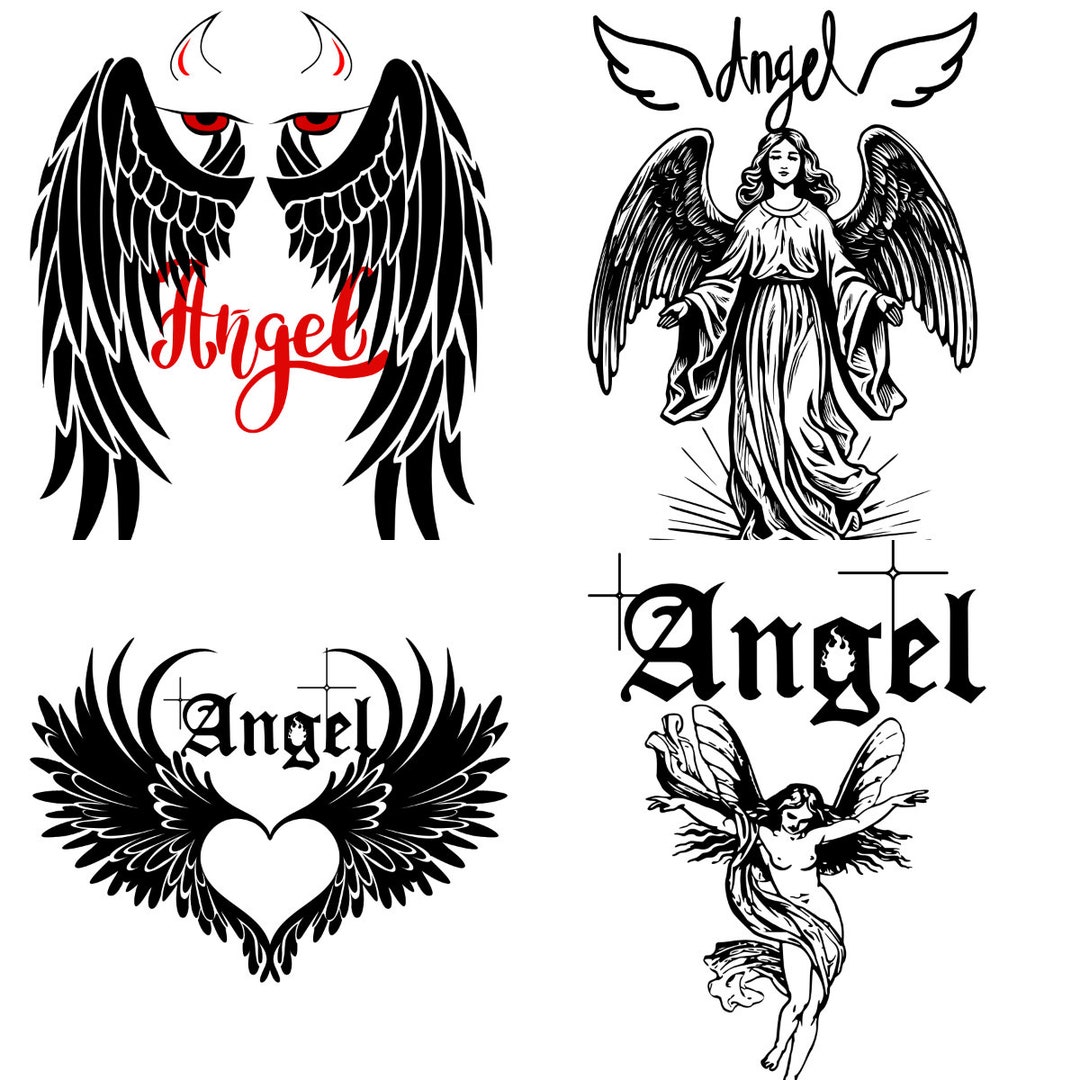 Angel Png, Angel 4 Png File Bundle, Angel Clipart, Angel Silhouette ...