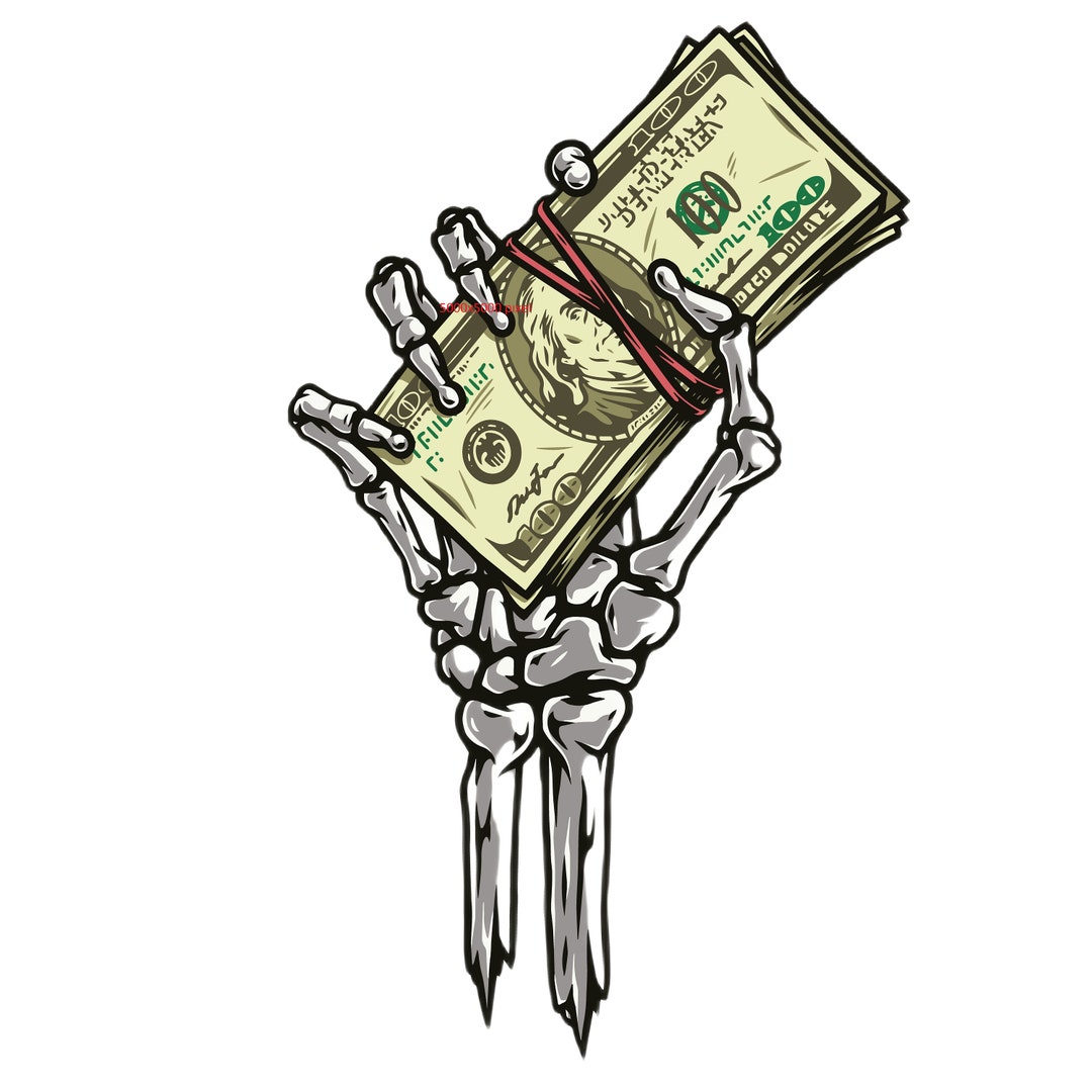 Skeleton Money Png,skeleton,fingers,digital Download,skeleton Dollar ...