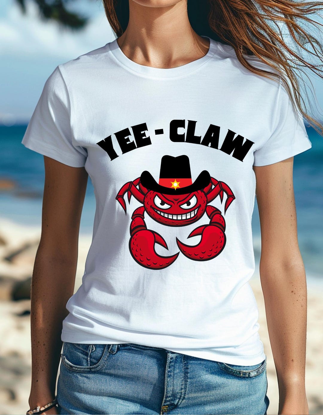 Yee Claw Crab PNG, Cowboy Crab Graphic, Funny Beach Sublimation Design ...
