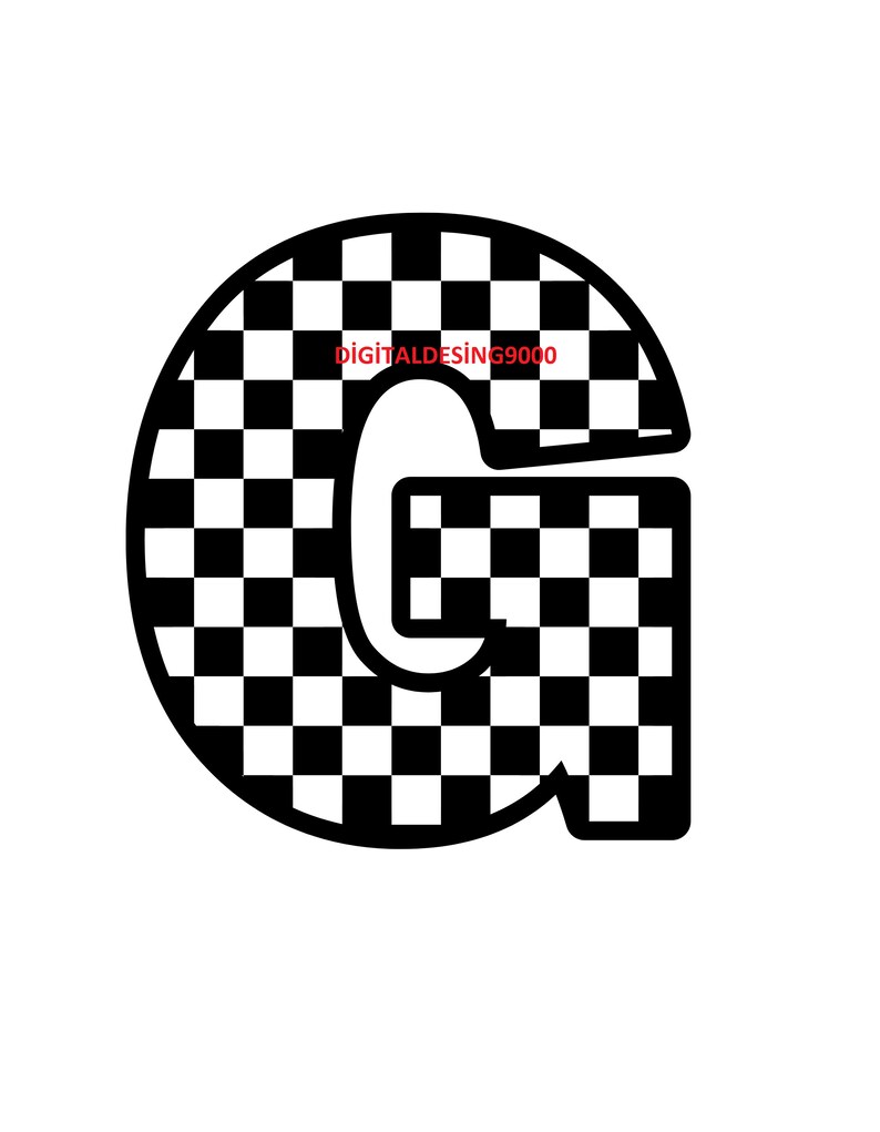 Racing Checkered Alphabet and Numbers Svg Png Bundle,checkered Letters ...