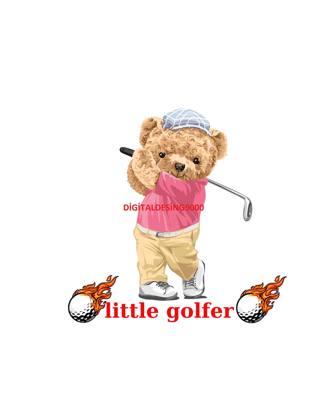 Golf Png,little Golfer,teddy Bear Golf Player,golf Club,fiery Golf Ball ...