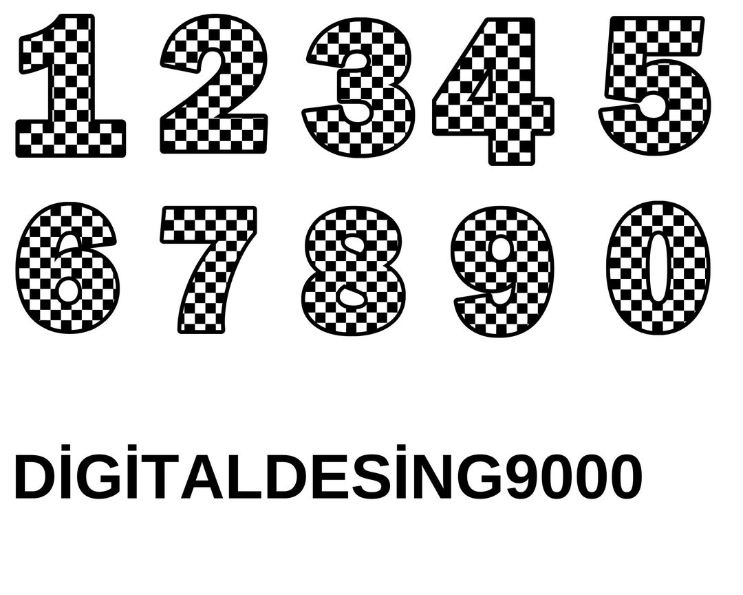 Checkered Numbers 10 Svg 10 Png File,racing Numbers Svg,numbers Svg ...