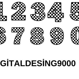 Checkered Numbers 10 Svg 10 Png File,racing Numbers Svg,numbers Svg ...