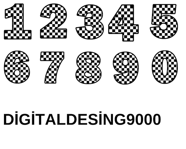 Checkered Numbers 10 Svg 10 Png File,racing Numbers Svg,numbers Svg ...