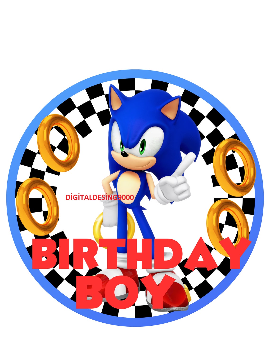Sonic Birthday Boy, Birthday Cake,birthday Gift, Birthday Shirt ...