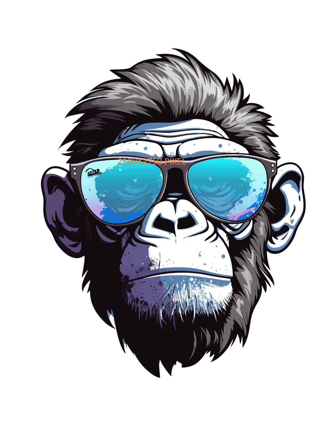 Monkey Package,4 Png Files,monkey With Glasses,monkey in Pilot Hat ...