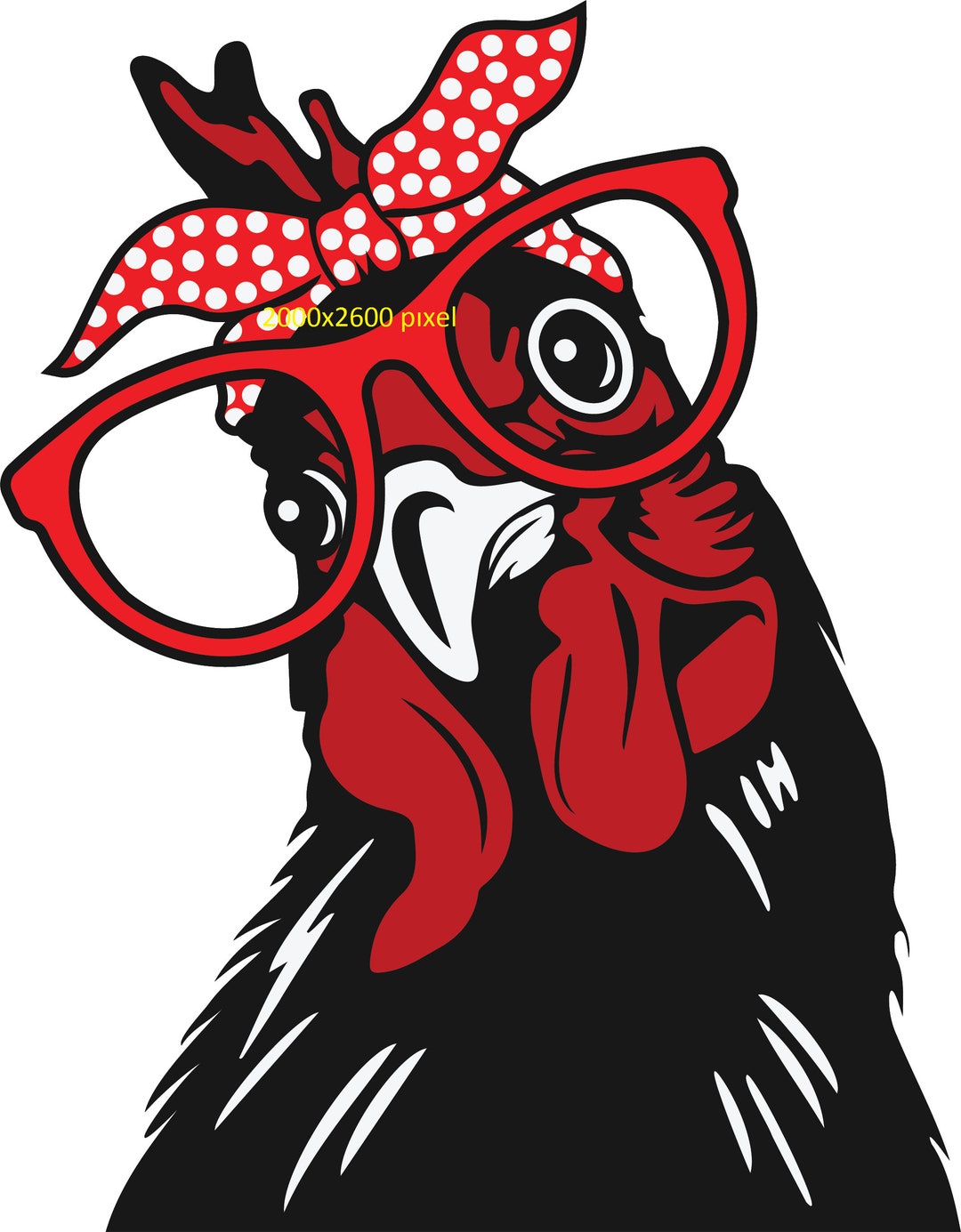 Chicken With Red Glasses Svg Png,redwashed Chicken,poultry,cut File ...