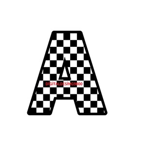 Racing Checkered Alphabet and Numbers Svg Png Bundle,checkered Letters ...