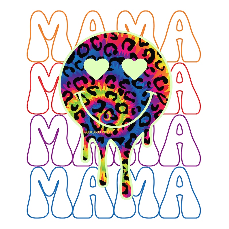 Mama Smile Png, Retro Mama Sublimation Design, Retro Smiley Face ...