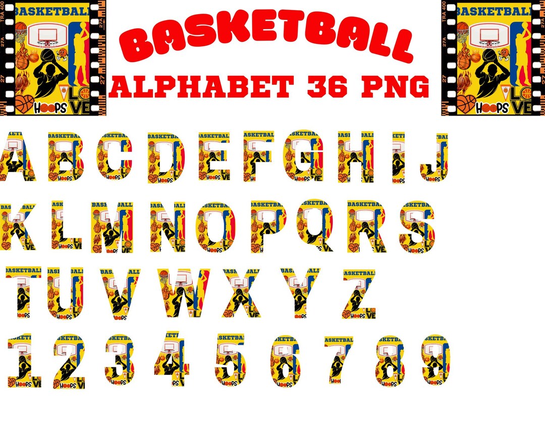 Basketball Alphabet 36 PNG File, Basketball Hoop, Flaming Ball, Special ...