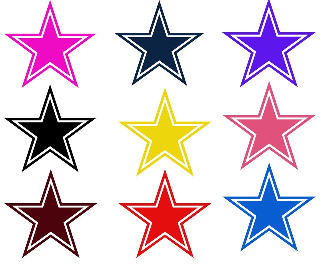 Cowboy Stars,9 Png 1 Svg File,colorful Cowboy Stars,rainbow Colors,wild ...