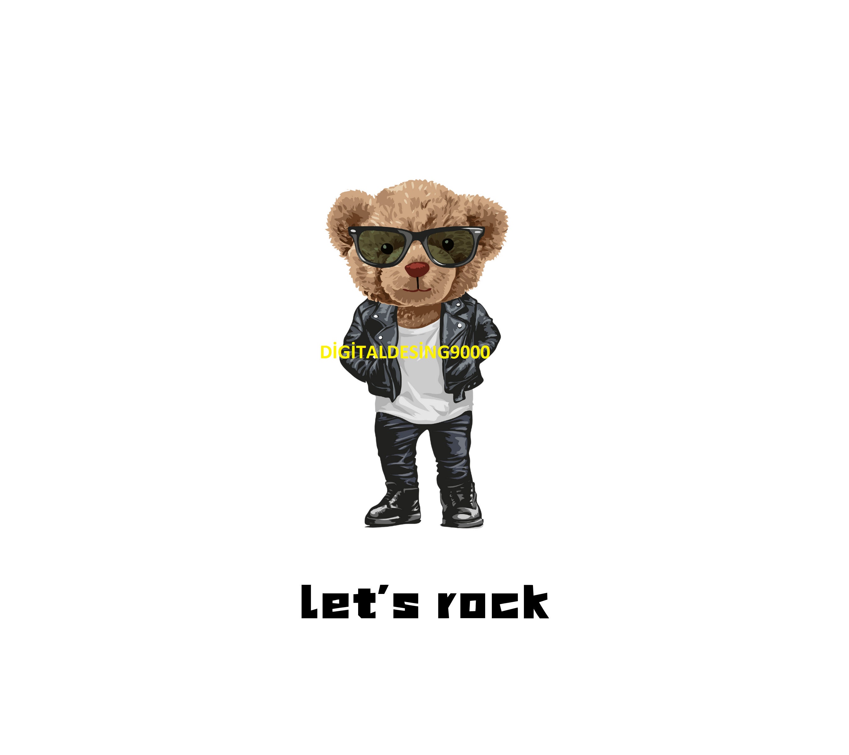 Lets Rock Teddy Bear, Cool Teddy Bear, Cute Teddy Bear With Sunglasses ...
