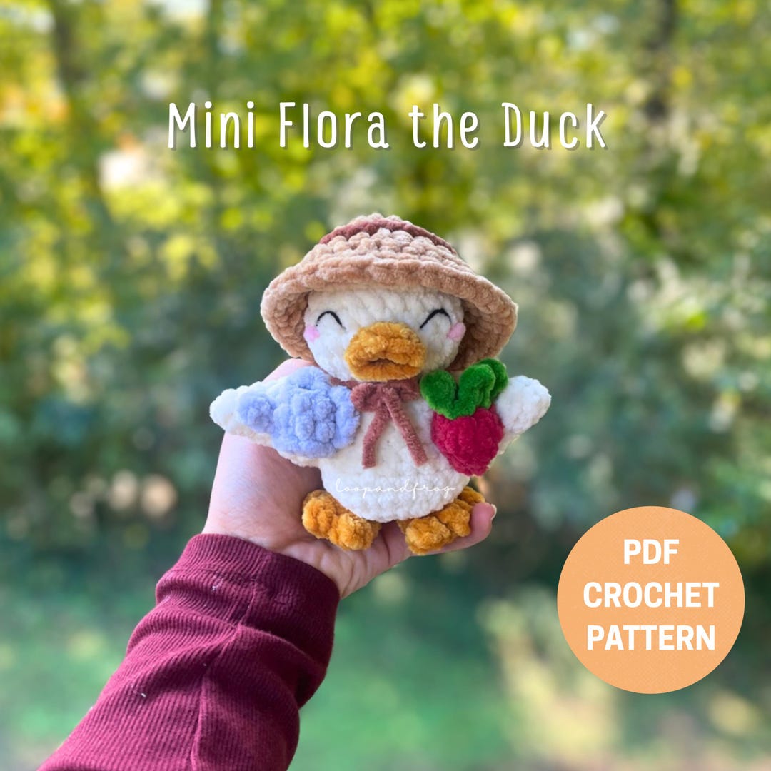 Mini Flora the Duck Crochet Pattern PDF: Gardening Bird Amigurumi With ...