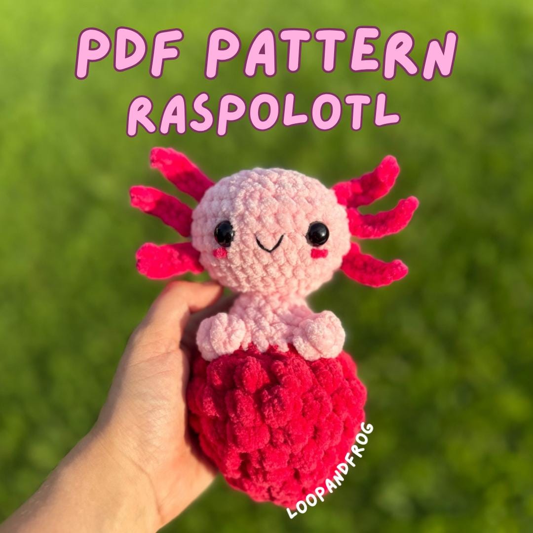 Raspberry Axolotl Crochet Pattern: No-sew Amigurumi (PDF Pattern) - Etsy
