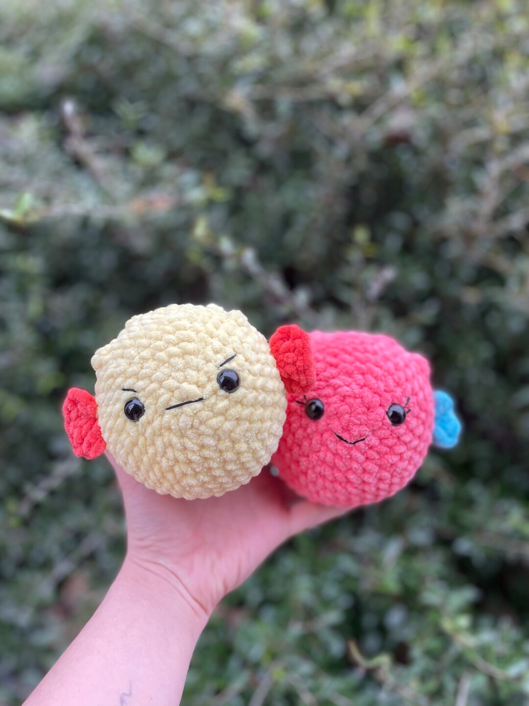 Cute Puffer Fish Crochet Plush Custom Plushie Stuffed Puffer Fish ...