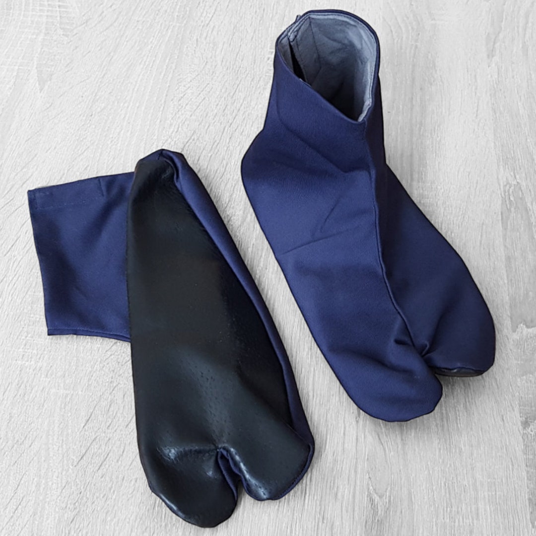 Japanese Tabi Blue Shoes With Hook and Loop Fastener - Etsy