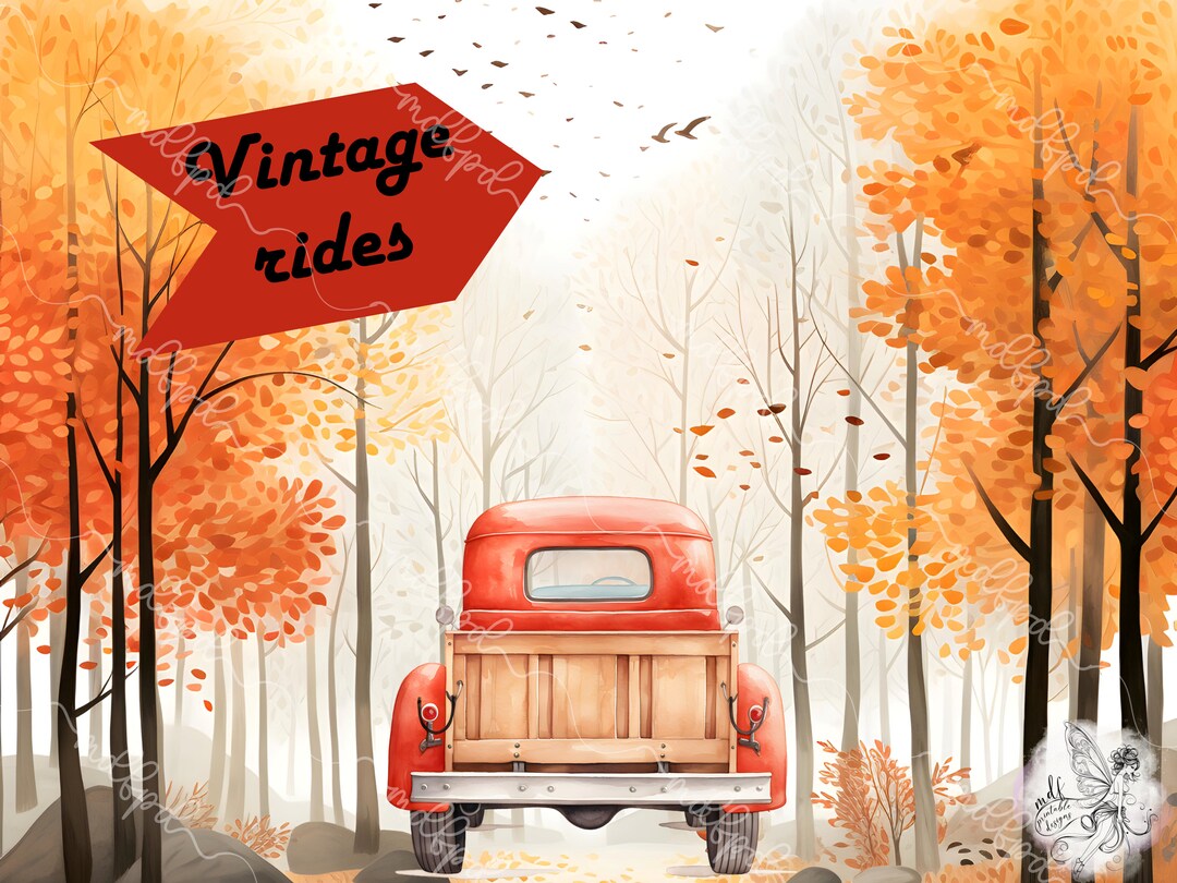 Vintage Rides: Vintage Truck Clipart, Blue, and Red Vintage Truck Pngs ...