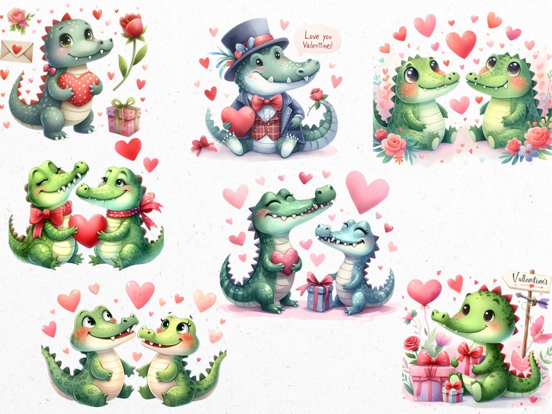 Valentine Jungle Friends: Valentine Themed Jungle Animals Clipart Cute ...