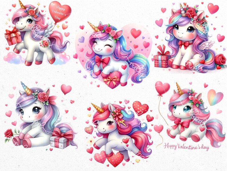 Valentine Unicorns: Valentine Unicorn Clipart, Valentine Unicorn Png ...