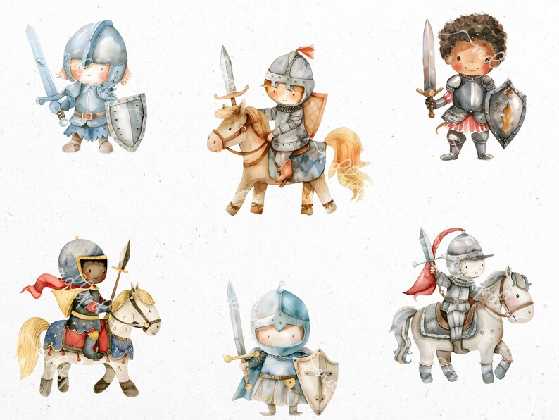 Medieval Fairytale Clip Art: Princesses, Knights, Dragons (digital ...