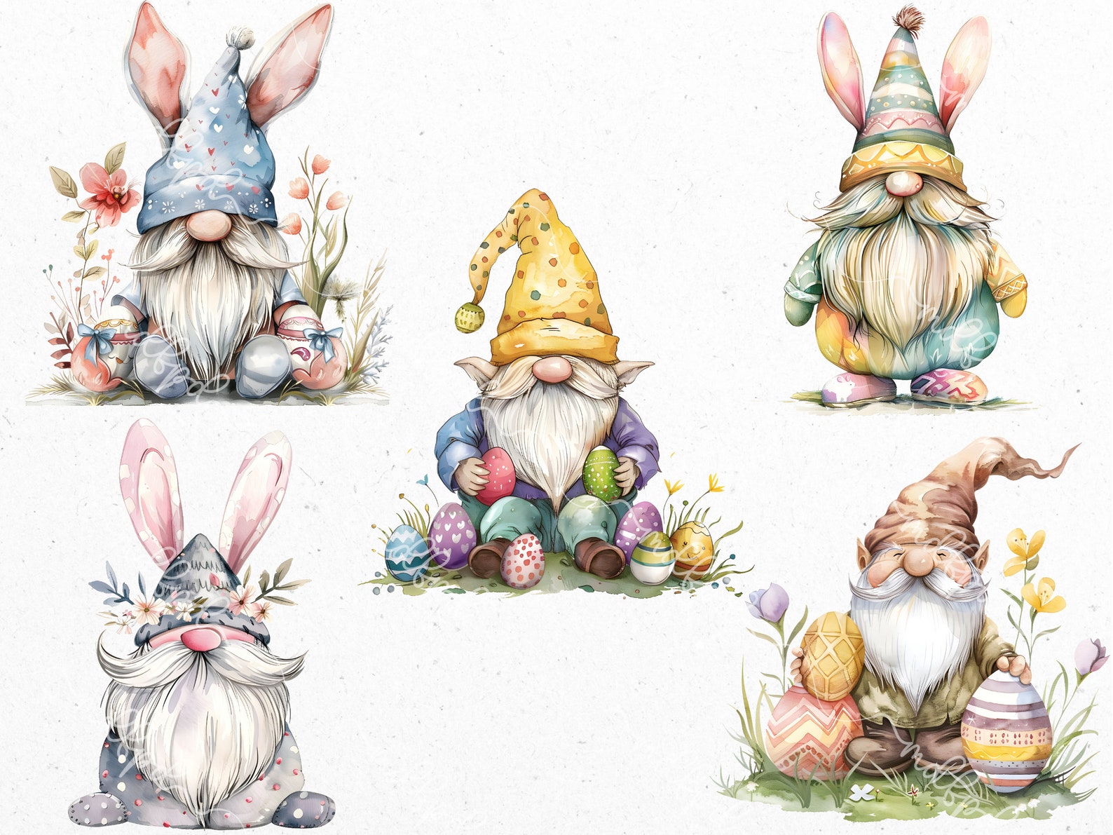 Watercolor Easter Gnomes: Watercolor Easter Gnomes Png, Watercolor ...