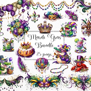 Mardi Gras Bundle: Mardi Gras Images Clip Art, Mardi Gras Images Pngs ...
